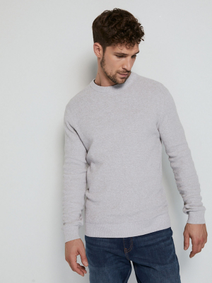 Light Grey Knitted Crew Neck Jumper | Men | George at ASDA