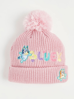 Bluey Pink Knitted Bobble Hat | Kids | George at ASDA