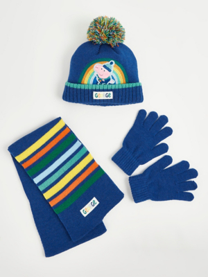 Peppa Pig George Pig Knitted Hat Scarf and Mittens Set | Kids | George ...