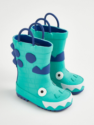 Pink Cuffed Dinosaur Wellington Boots | Kids | George at ASDA