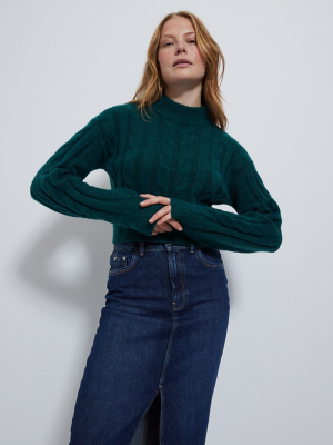 G21 Green Cable Knit Cropped Jumper | Women | George at ASDA