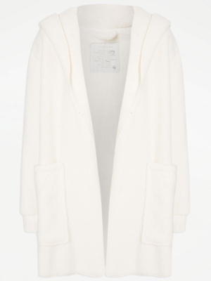 Cream Borg Fleece Pyjama Cardigan | Lingerie | George at ASDA