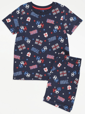 Navy Football Print Matching Family Kids Short Pyjamas | Kids | George ...