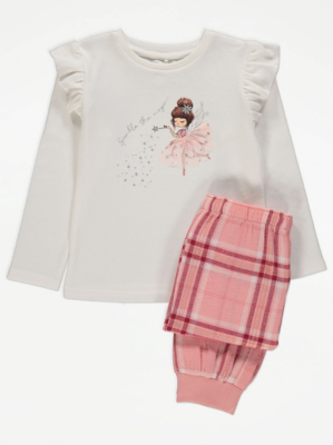 Ballerina Fairy Checked Long Sleeve Pyjamas | Kids | George at ASDA