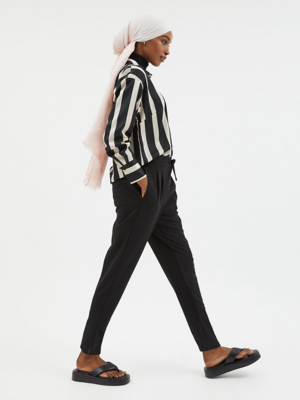 Black Tie Waist Crepe Trousers | Women | George at ASDA