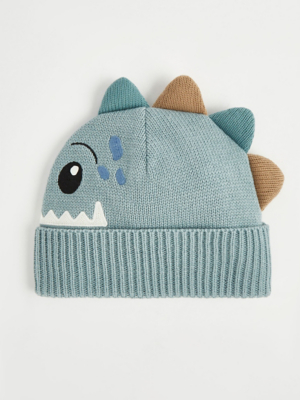 Sage Green Dinosaur Knitted Beanie | Kids | George at ASDA