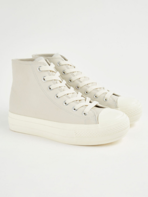Neutral Flatform High Top Trainers | Women | George at ASDA