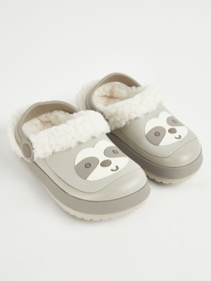 Grey Sloth Borg Lined Clogs | Kids | George at ASDA