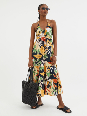 Bright Patterned Halter Neck Midi Sundress | Sale & Offers | George at ASDA
