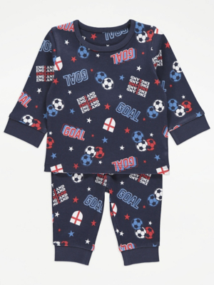Navy Football Print Matching Family Baby Pyjamas | Baby | George at ASDA