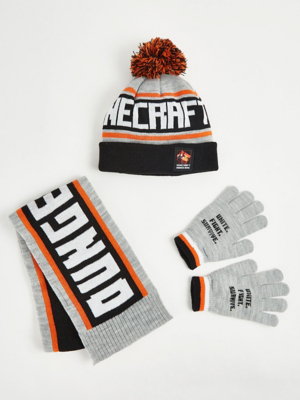 Minecraft Dungeons Scarf Hat and Gloves 3 Piece Set | Kids | George at ASDA
