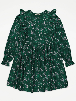 Green Spring Floral Ruffle Dress | Kids | George at ASDA