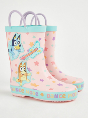 Bluey Pink Star Dance Mode Wellington Boots | Kids | George at ASDA