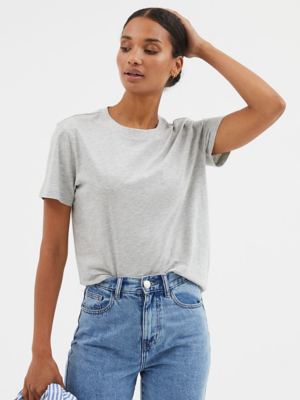 Light Grey Cotton T-Shirt | Women | George at ASDA