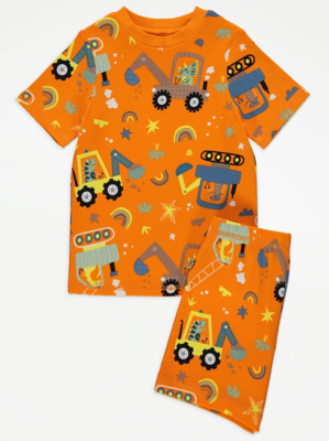 Orange Digger Stars Short Pyjamas | Kids | George at ASDA