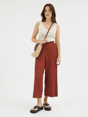 Rust Cheesecloth Culottes | Women | George at ASDA