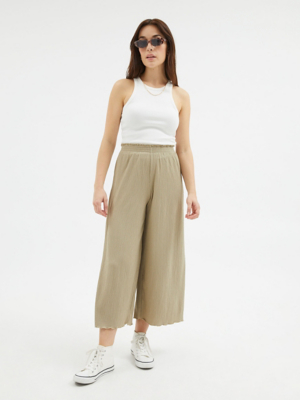 Khaki Green Cheesecloth Culottes | Women | George at ASDA