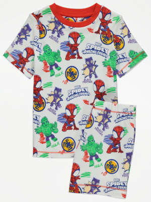 Marvel Spidey and Friends Character Print Short Pyjamas | Kids | George ...