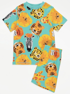 Bright Green Safari Animal Pyjamas | Kids | George at ASDA