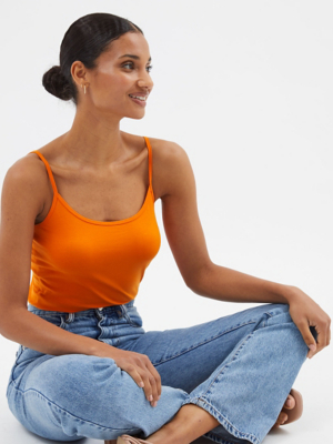 Orange Plain Fitted Cami Top | Women | George at ASDA