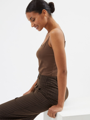 Brown Plain Fitted Cami Top | Women | George at ASDA
