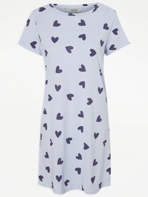 Blue Heart Print Nightdress | Lingerie | George at ASDA