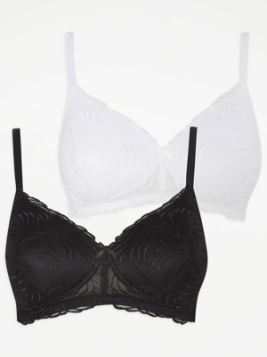 Embroidered Non-Wired Post Surgery Bras 2 Pack | Lingerie | George at ASDA