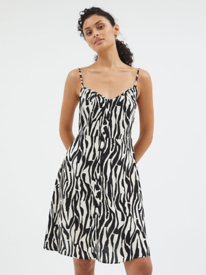 Zebra Print Button Front Mini Sundress | Women | George at ASDA