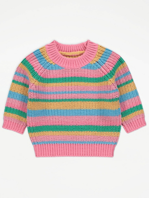 Bright Striped Knitted Jumper | Baby | George at ASDA