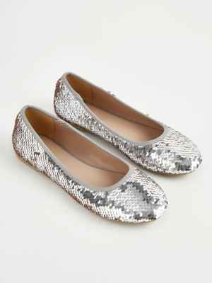 Silver Flip Sequin Ballet Shoes | Kids | George at ASDA