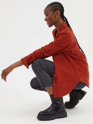 Rust Corduroy Long Sleeve Shirt | Women | George at ASDA