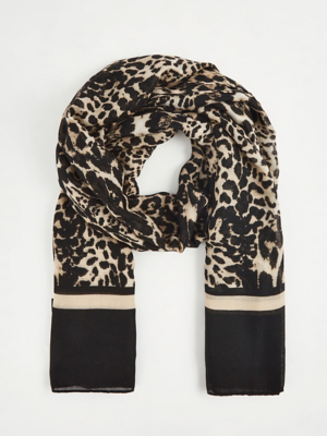 Animal Print Border Scarf | Women | George at ASDA