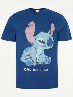 Disney Lilo & Stitch Navy Graphic T-Shirt | Men | George at ASDA