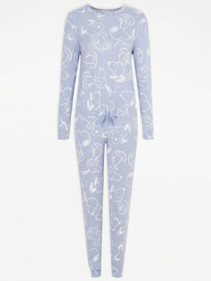 Peanuts Snoopy Blue Brushed Snit Pyjamas | Lingerie | George at ASDA
