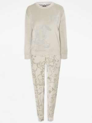 Disney 101 Dalmatians Sage Green Fleece Pyjamas | Lingerie | George at ASDA