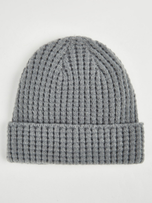 Grey Knitted Hat | Men | George at ASDA