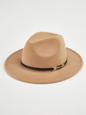 Tan Buckled Fedora Hat | Women | George at ASDA