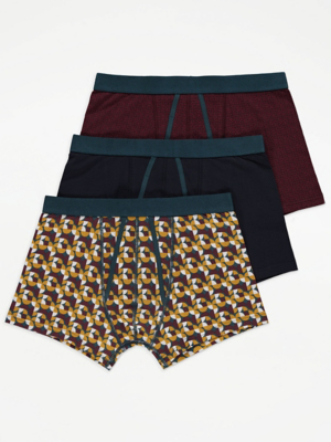 Patterned Geo Print A-Front Trunks 3 Pack | Men | George at ASDA