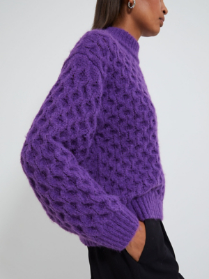 Purple Textured Knitted Jumper | Women | George at ASDA