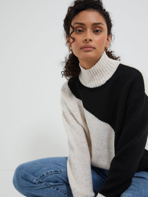 Monochrome Swirl Knitted Jumper | Women | George at ASDA