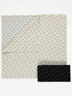 Polka Dot Large Muslin Squares 2 Pack | Baby | George at ASDA