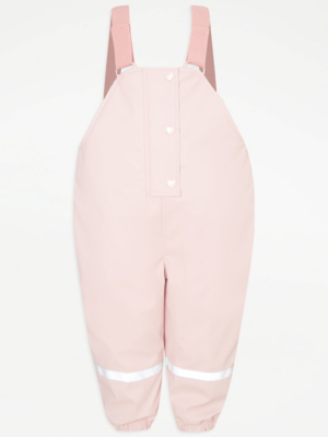 Pink Zip Up Dungaree Puddlesuit | Kids | George at ASDA