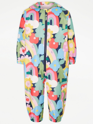 Bright Smiley Rainbow Lightweight Puddle Suit | Kids | George at ASDA