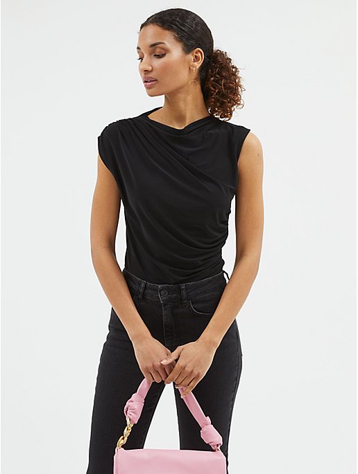 Black Drape Front Top | Women | George at ASDA Black Drape Front Top | Women | George at ASDA
