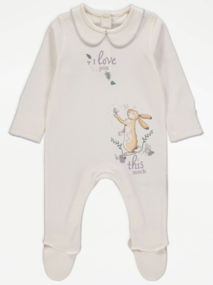 Guess How Much I Love You Cream Rabbit Collared Sleepsuit | Baby ...