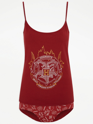 Harry Potter Burgundy Cami Top and Short Knickers Set | Lingerie ...