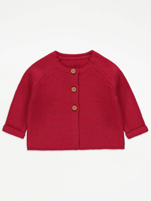 Red Knitted Button Up Cardigan | Baby | George at ASDA