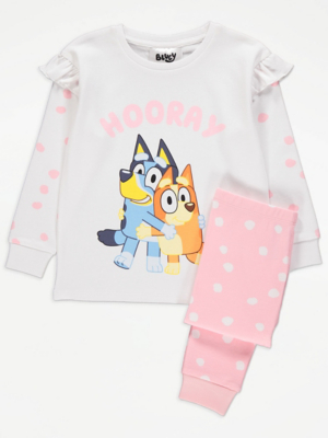Bluey Pink Hugs Spotted Pyjamas | Kids | George at ASDA