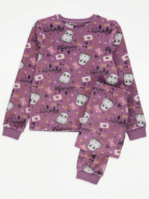 Harry Potter Hogwarts Plum Fleece Pyjamas | Kids | George at ASDA