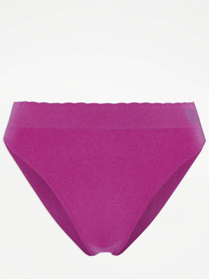 G21 Purple Ribbed High Waisted Brazilian Knickers | Lingerie | George ...